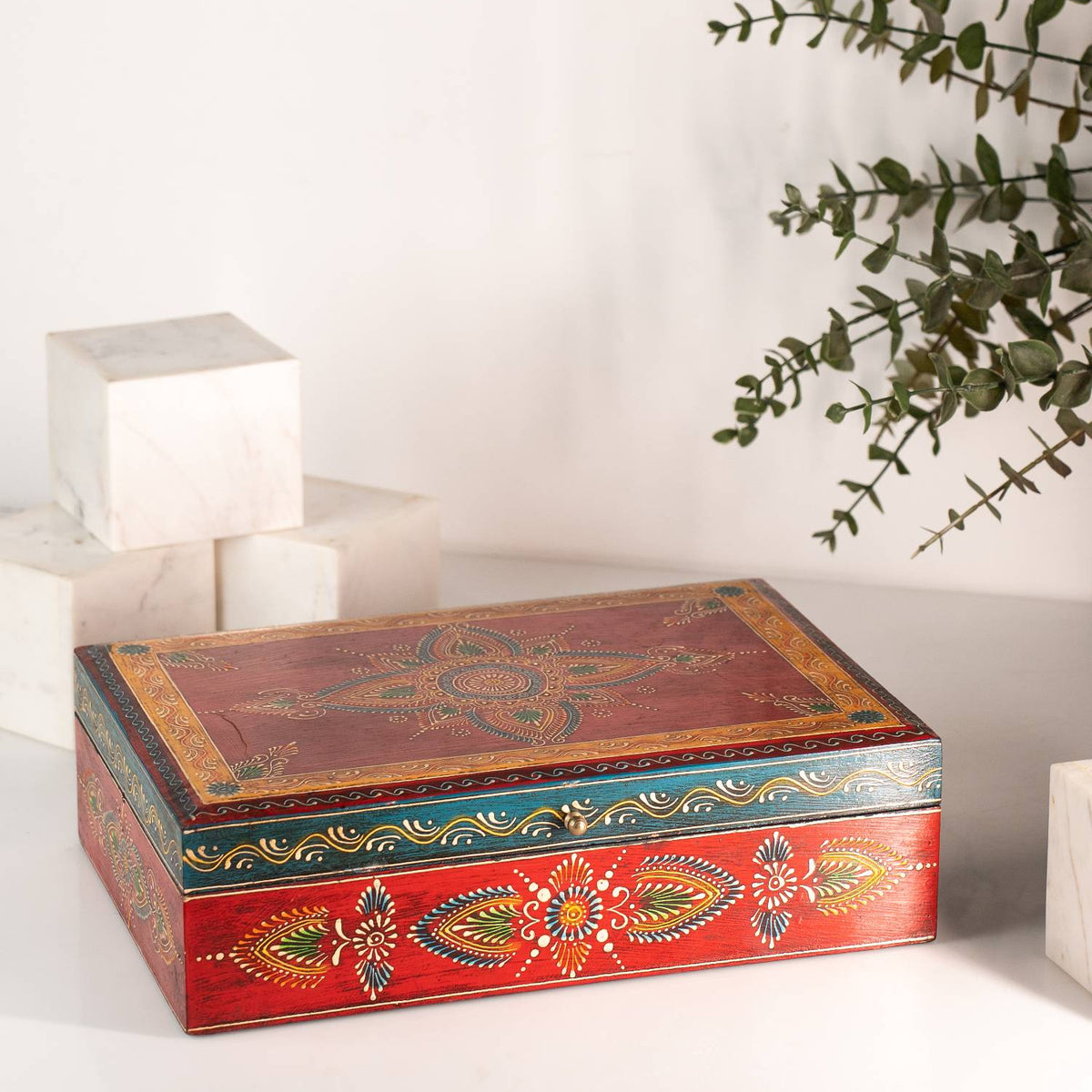 Handcrafted Wooden Storage Box – Piharwa India